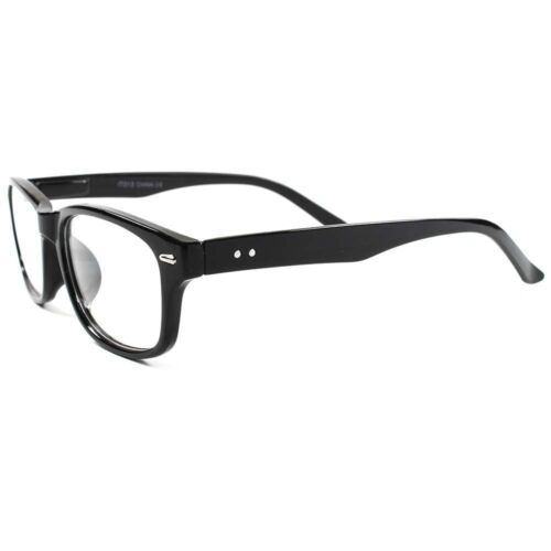 Black Classic Vintage Retro Fashion Nerd Geek Rectangle Clear Lens Eye ...